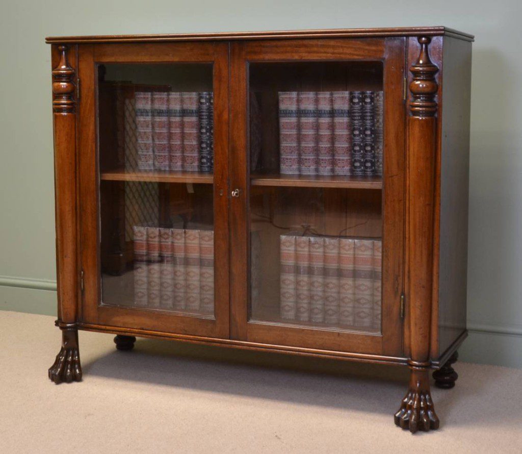 Spectacular Georgian Mahogany Antique Bookcase with Claw Feet ...