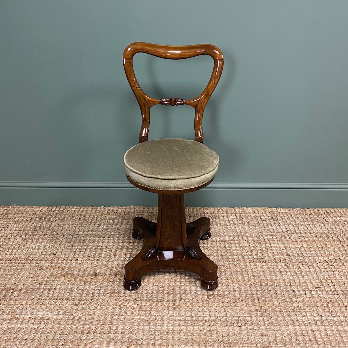 Spectacular Quality Regency Rosewood Antique Revolving Music Chair ...