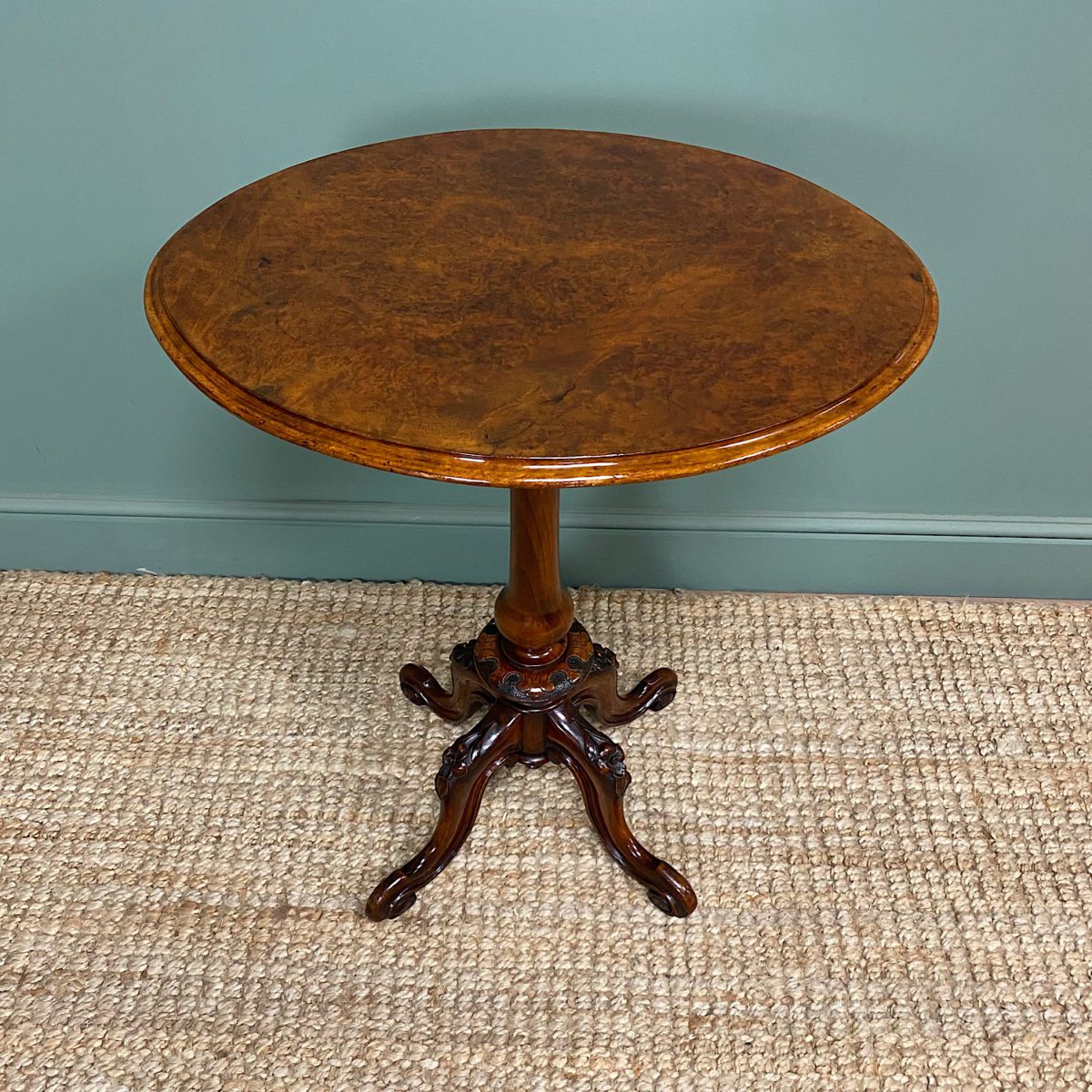 Beautifully Figured Victorian Walnut Antique Occasional Table ...
