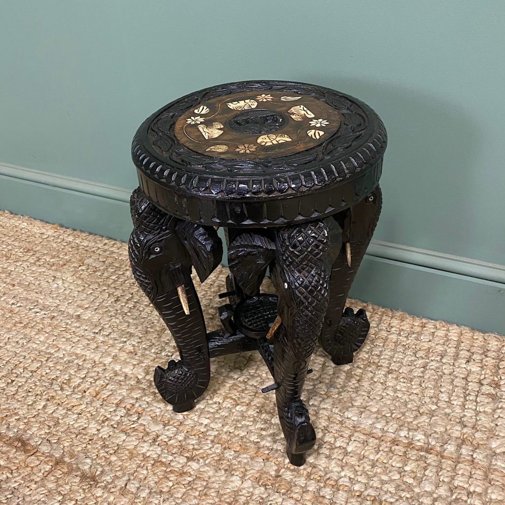 Antique Carved Elephant Table - Antiques World