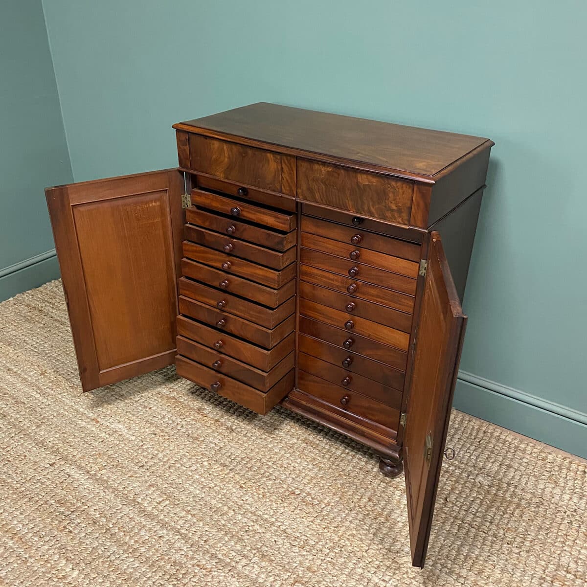 Spectacular Regency Mahogany Antique Collectors Cabinet - Antiques World