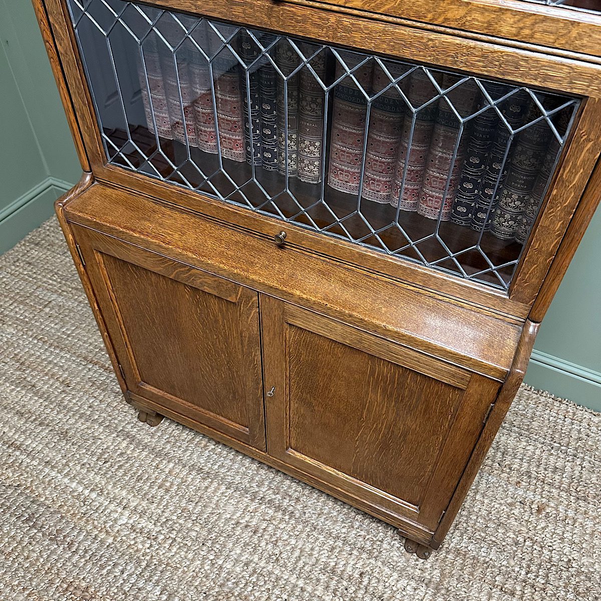 Stunning Edwardian Oak Stacking Antique Barrister Bookcase - Antiques World